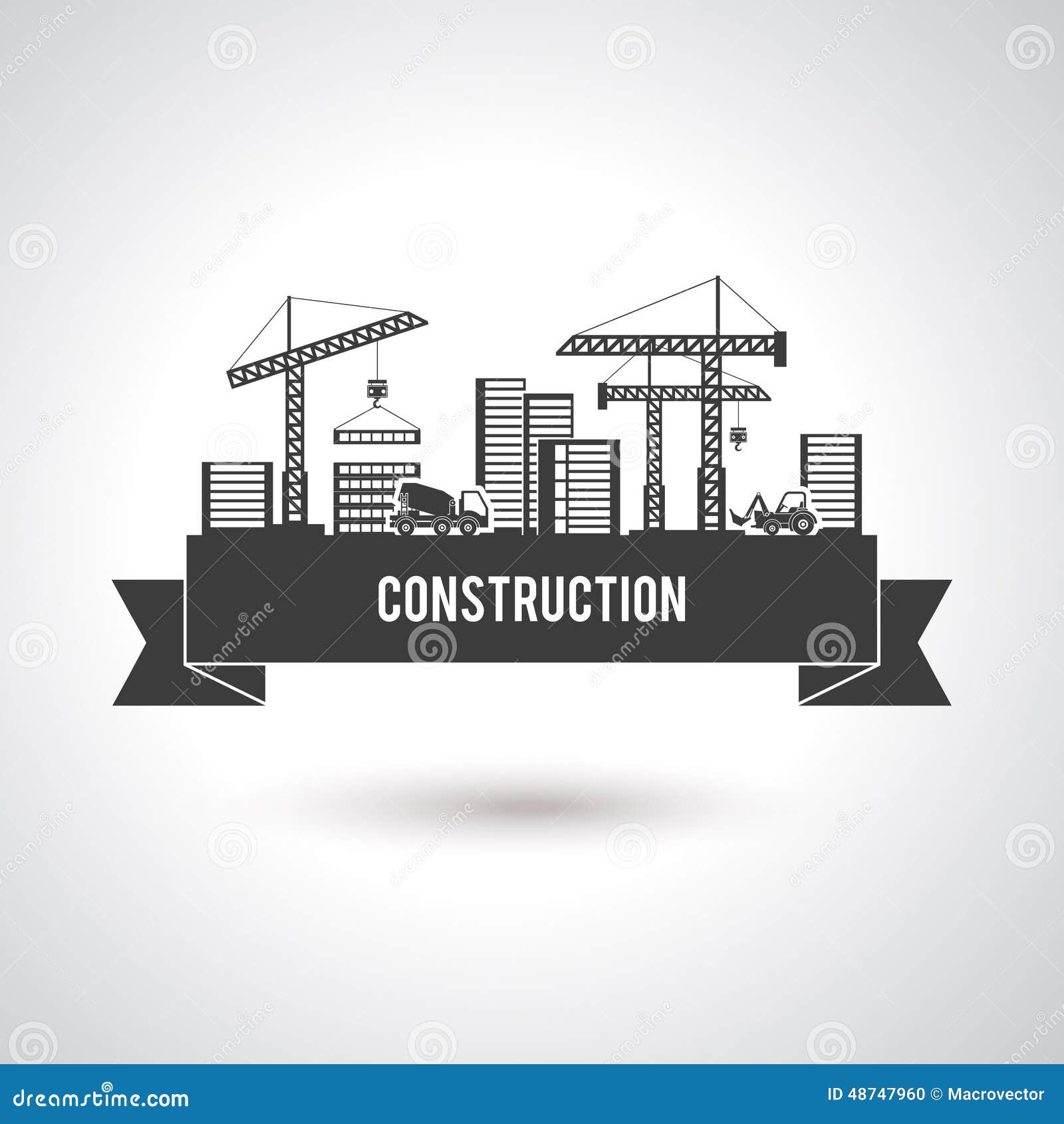 Building Construction Poster Stock Vector - Illustration of decorative ...