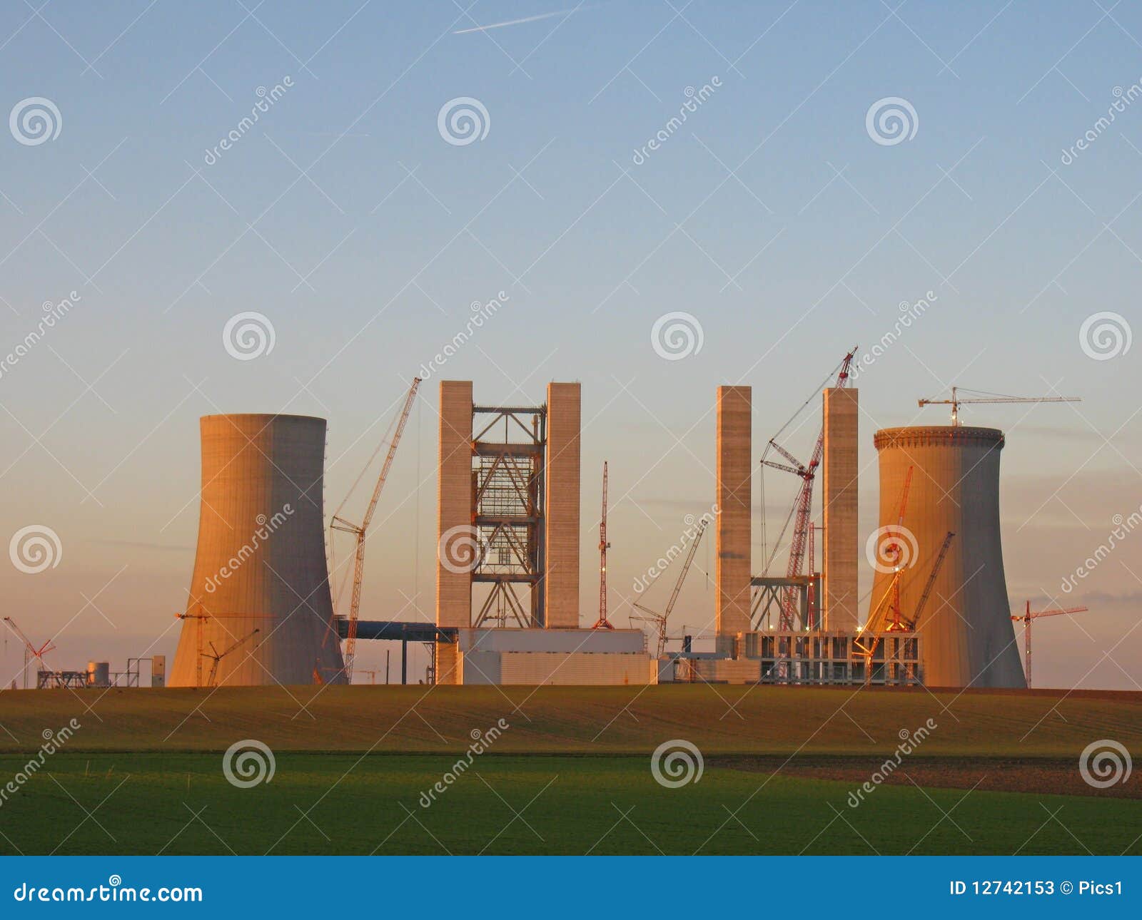 Building Construction of a Power Station Stock Image - Image of energy ...