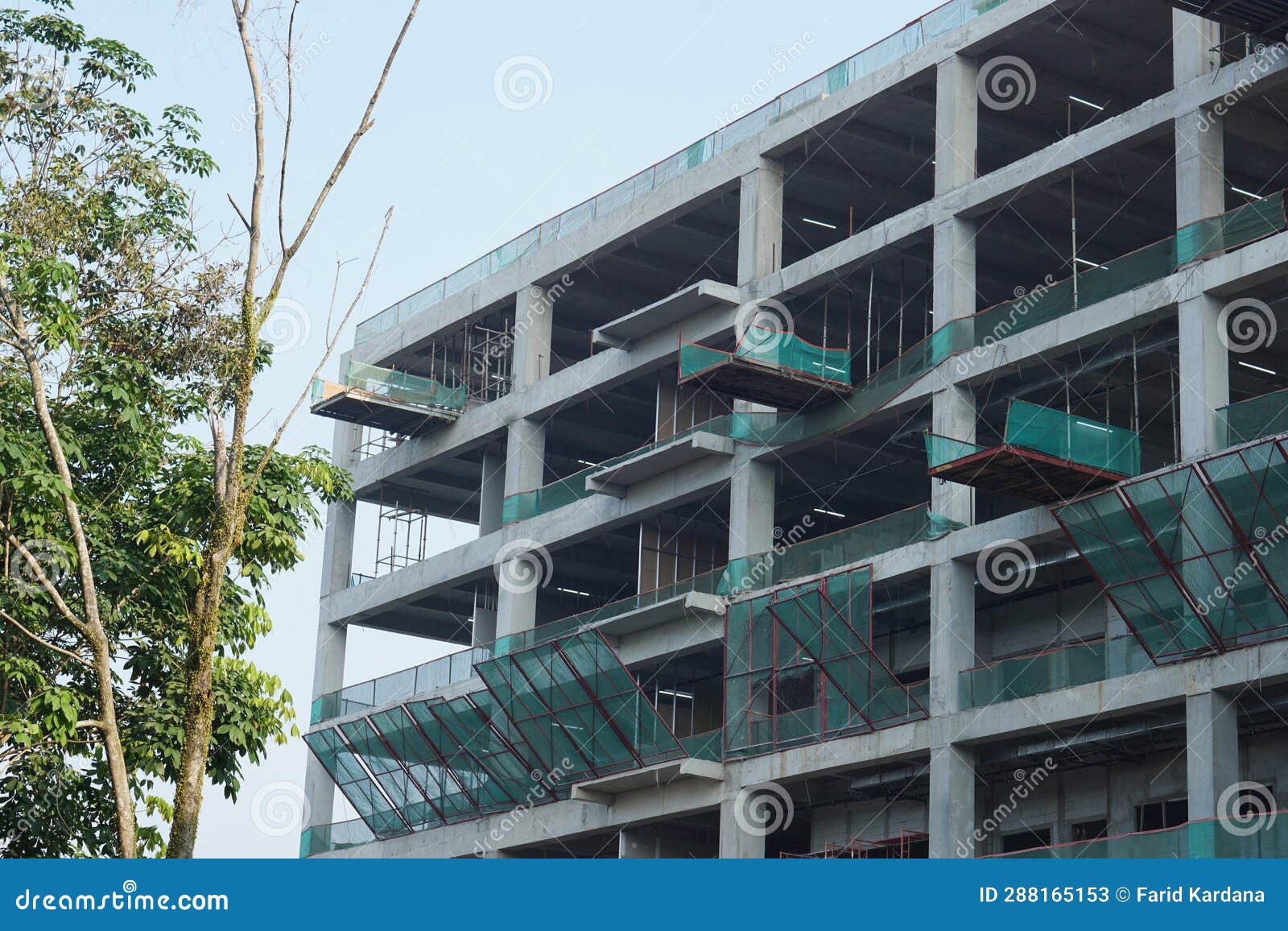 Building Construction in Progress Stock Image - Image of building, blue ...