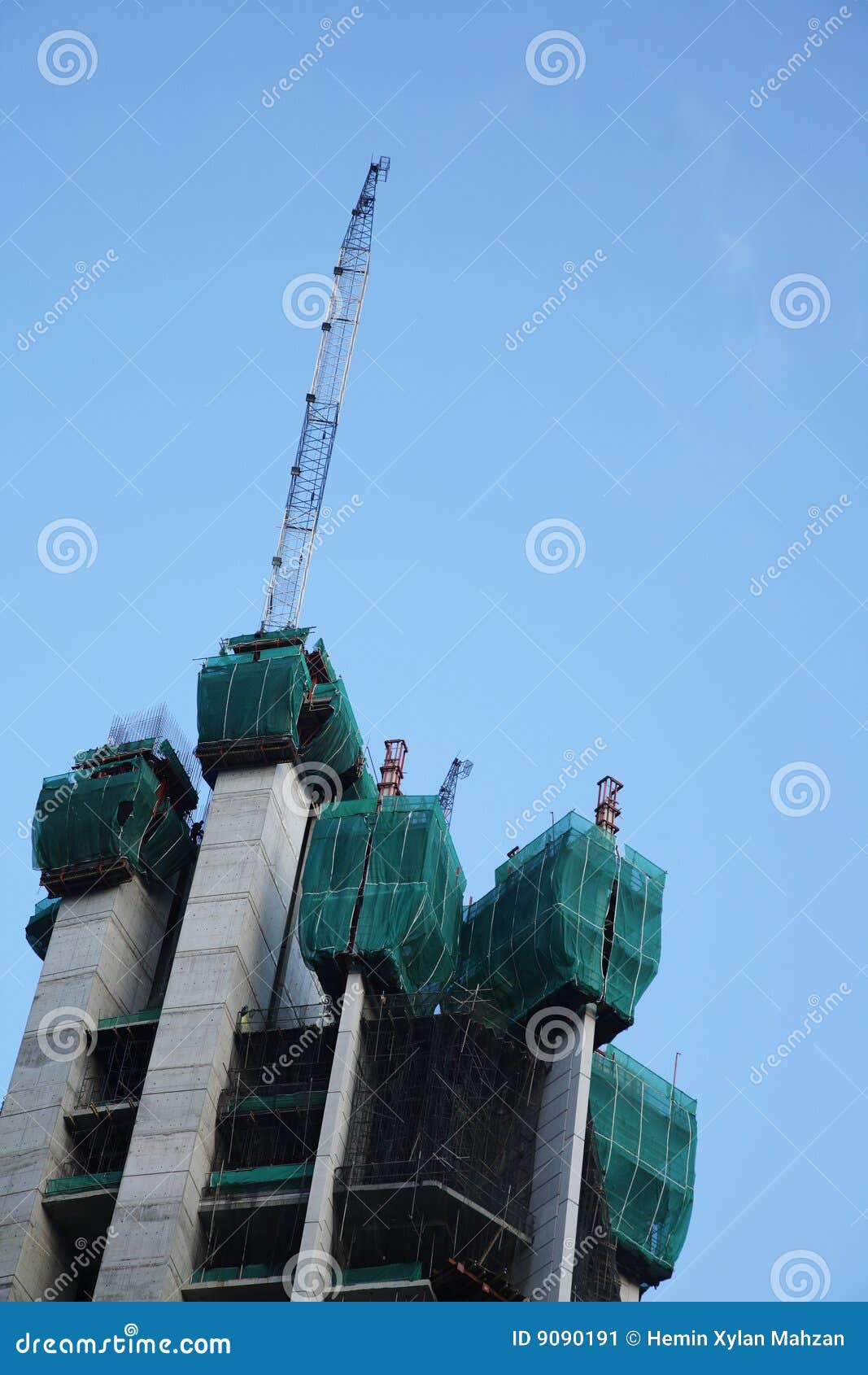 Building Construction in Progress Stock Image - Image of blue, high ...