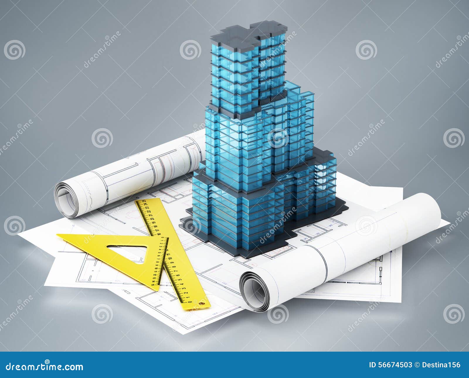 Building Construction Project Stock Illustration - Illustration of ...