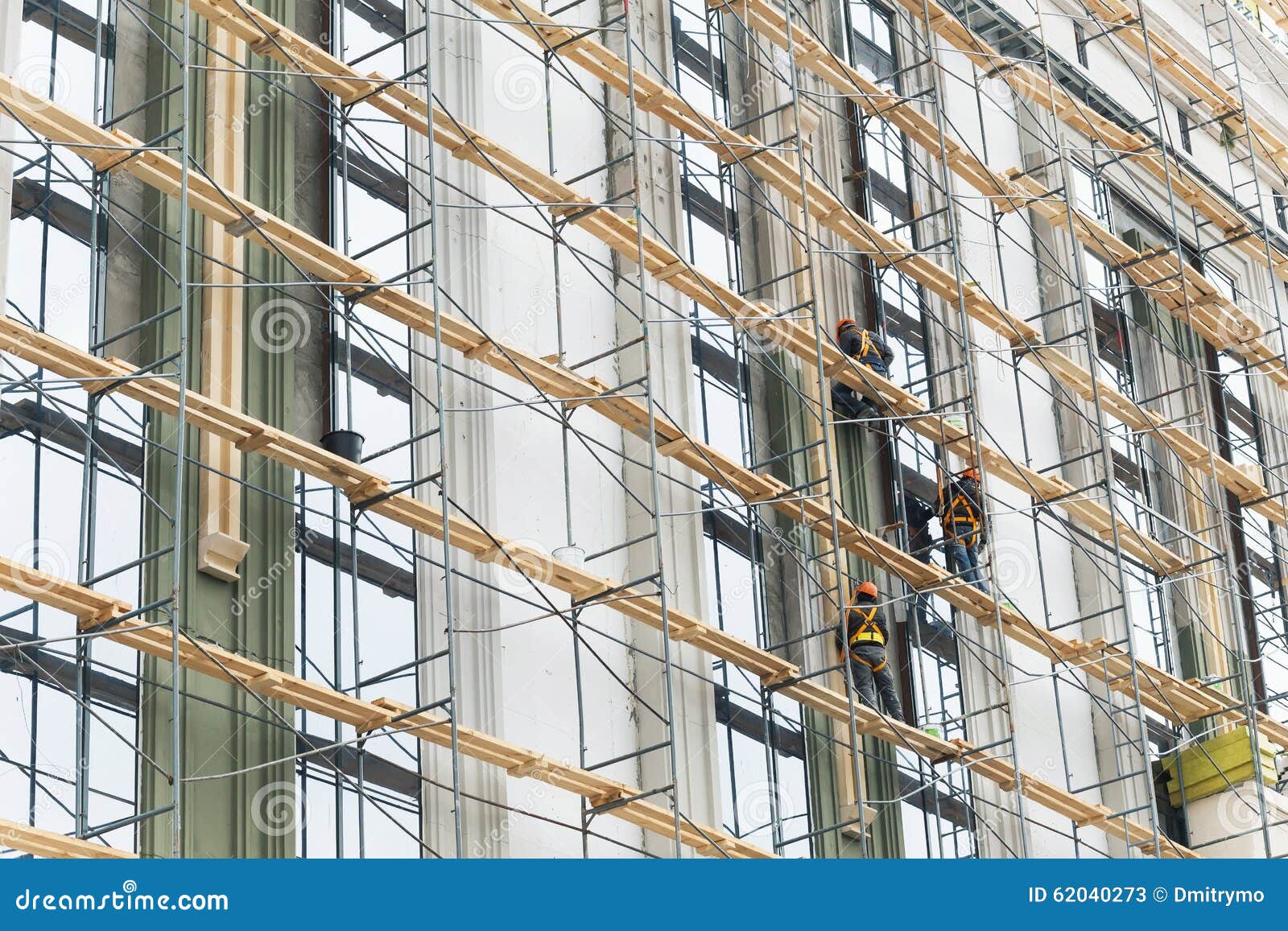 Building Construction with Scaffolding Stock Image - Image of ...