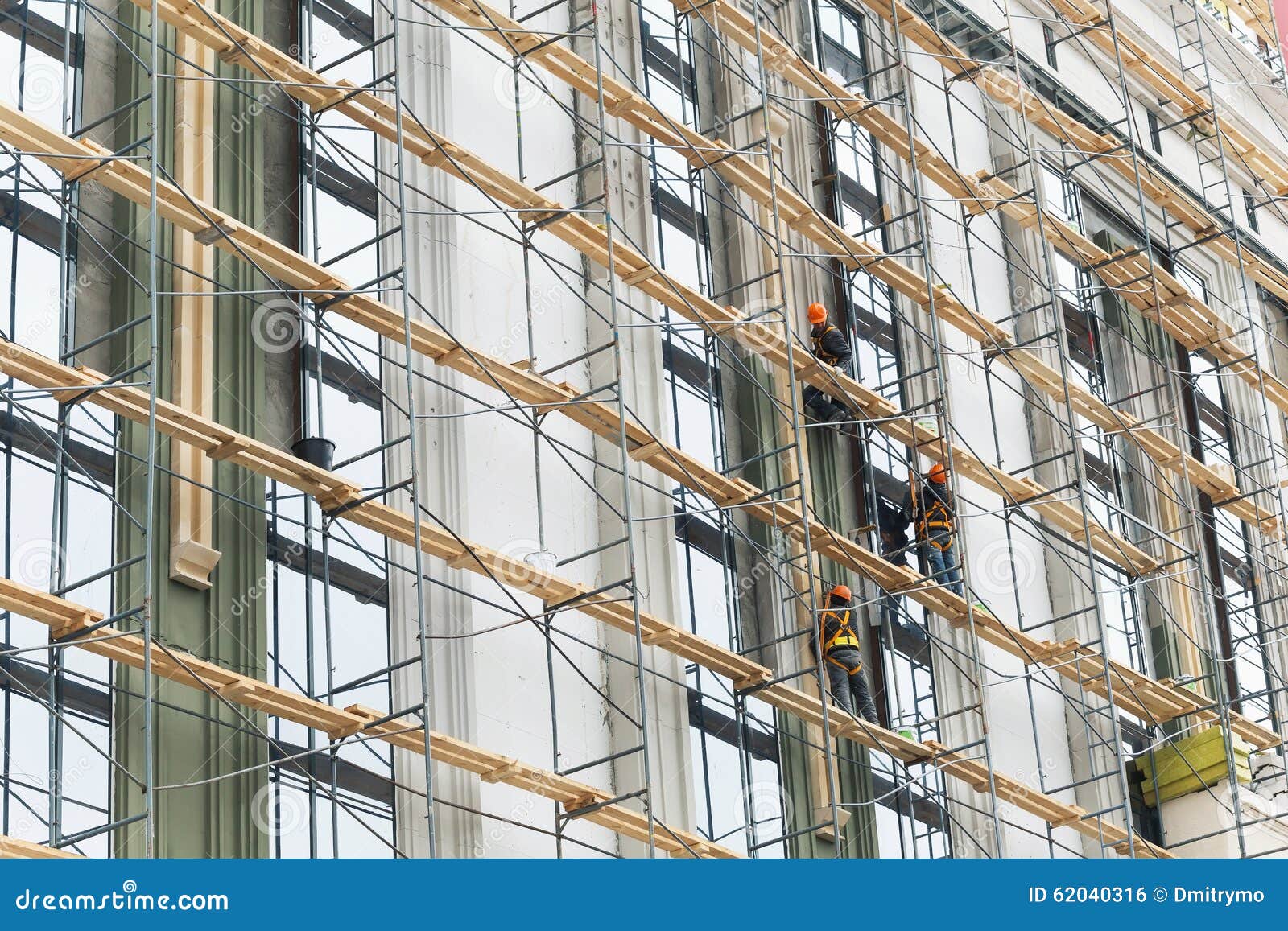 Building Construction with Scaffolding Stock Photo - Image of ...