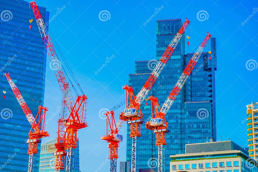 Building Construction Scenery and Crane Stock Photo - Image of building ...