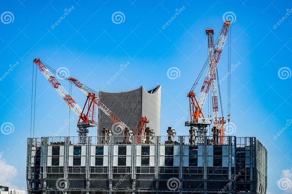 Building Construction Scenery and Crane Stock Image - Image of scenery ...