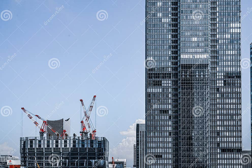 Building Construction Scenery and Crane Stock Photo - Image of ...