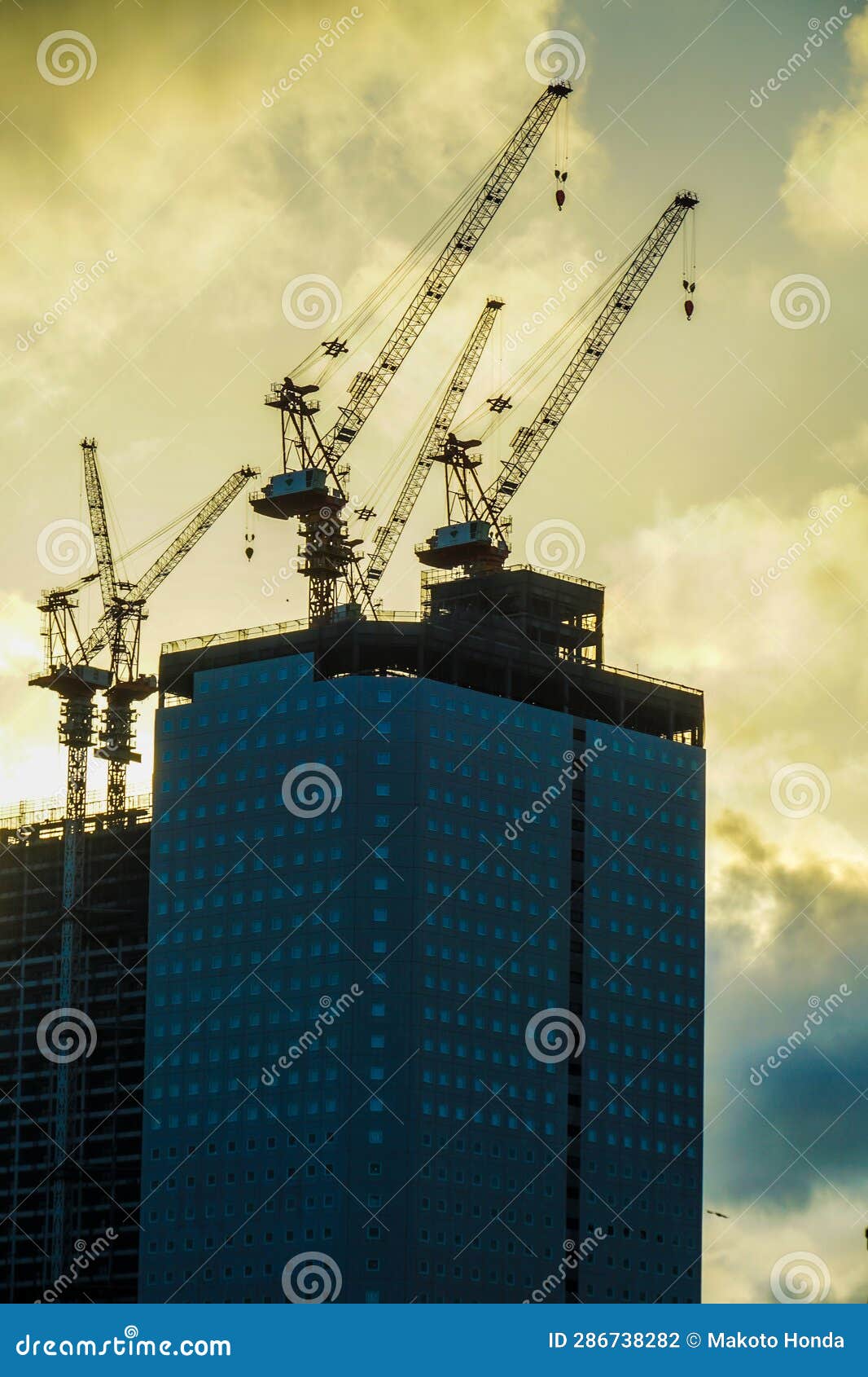 Building Construction Scenery and Crane Stock Photo - Image of large ...
