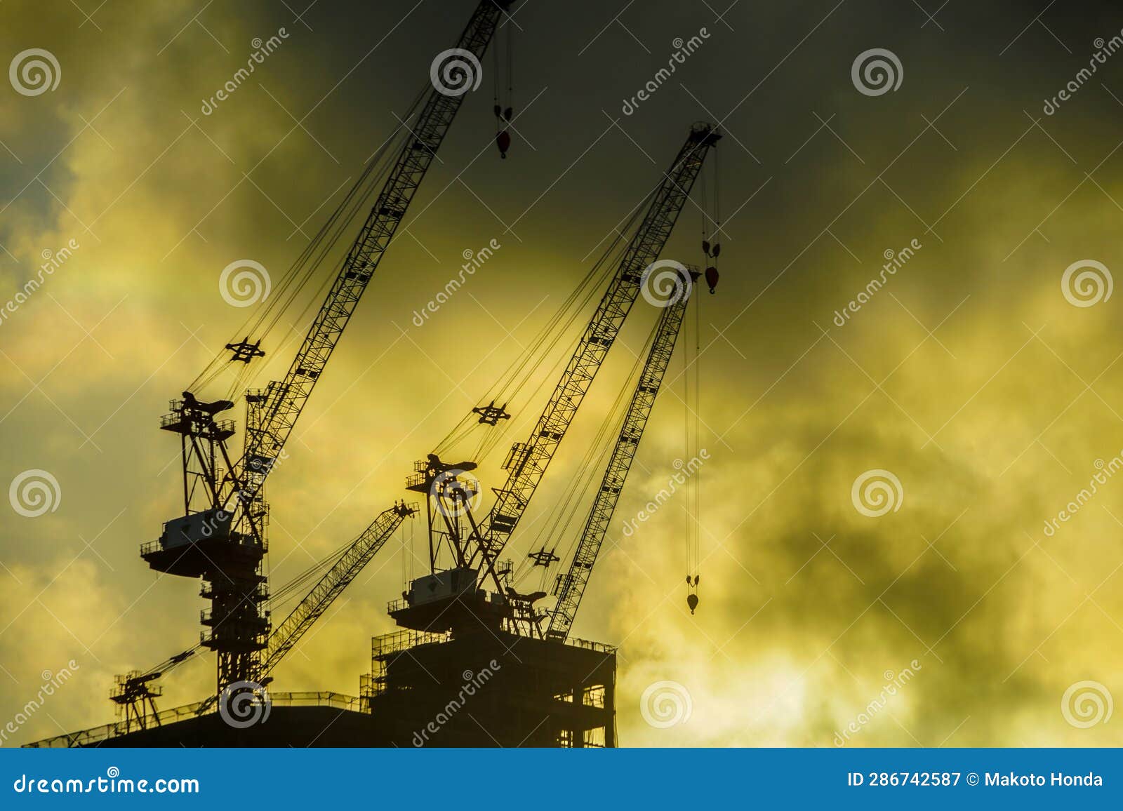 Building Construction Scenery and Crane Stock Image - Image of rise ...