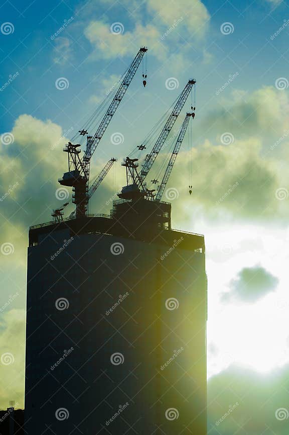 Building Construction Scenery and Crane Stock Photo - Image of ...