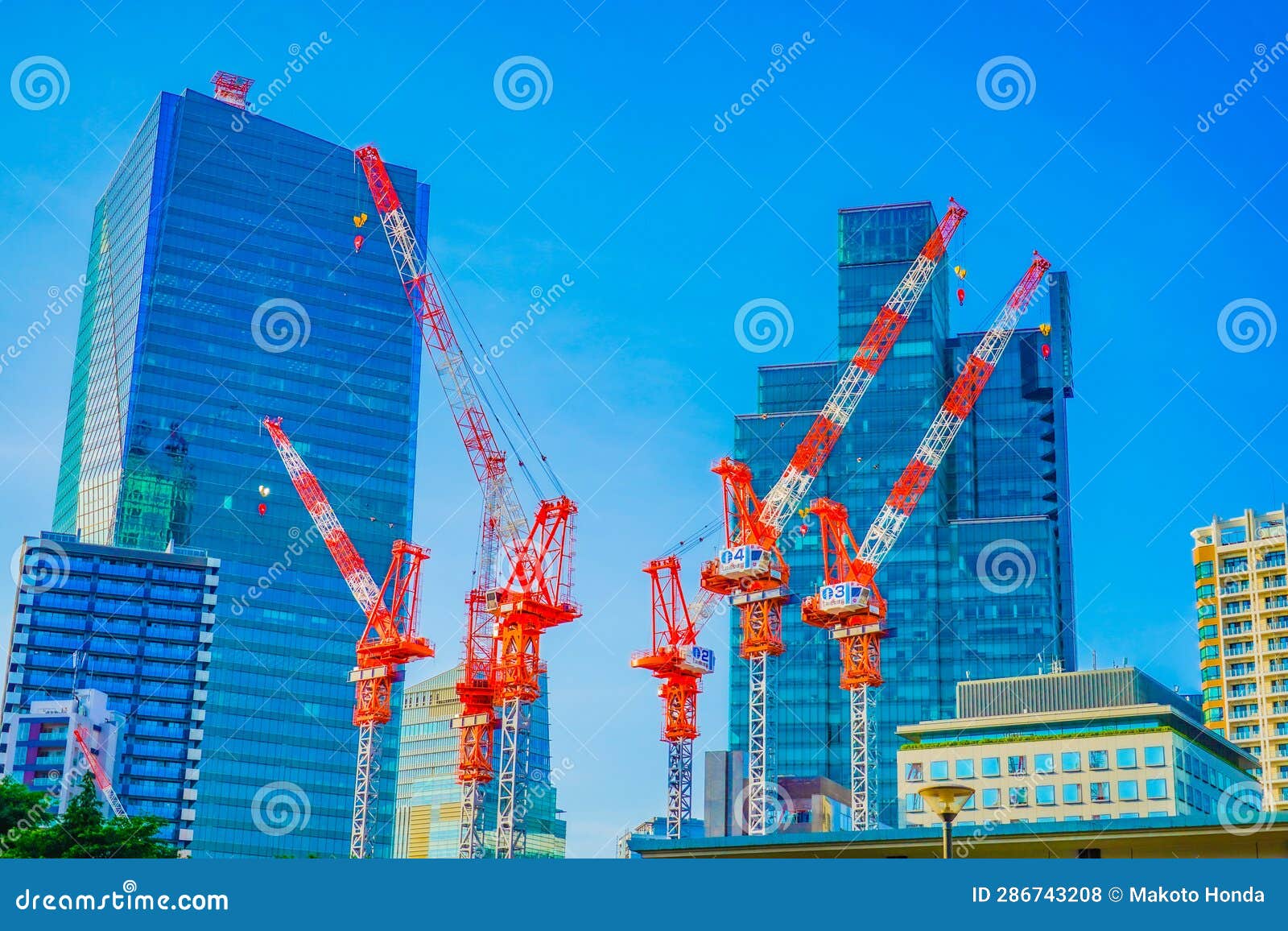 Building Construction Scenery and Crane Stock Photo - Image of urban ...