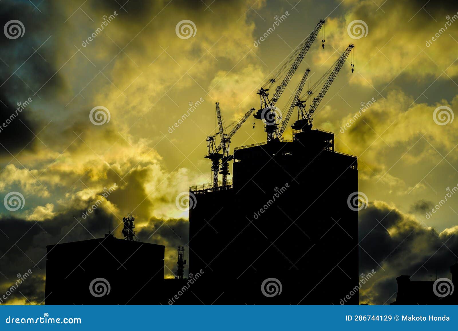 Building Construction Scenery and Crane Stock Image - Image of ...