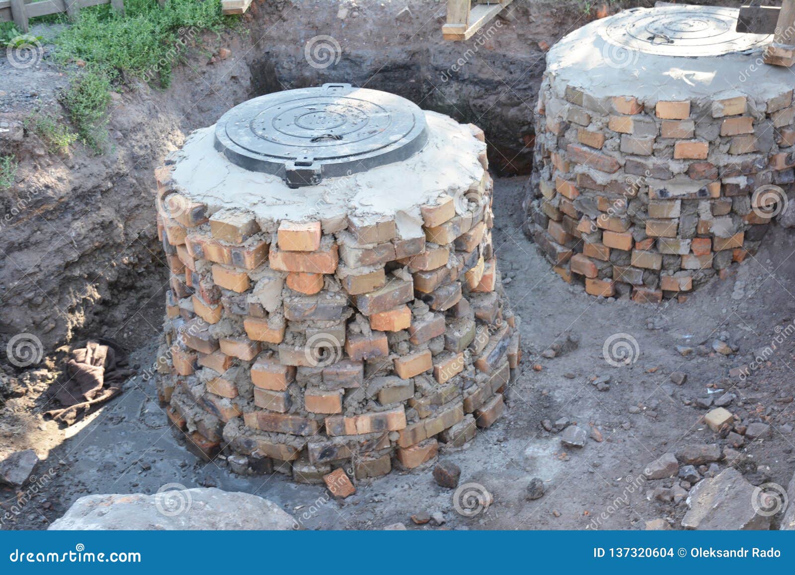 Building Construction Septic Tanks from Bricks Stock Photo - Image of ...