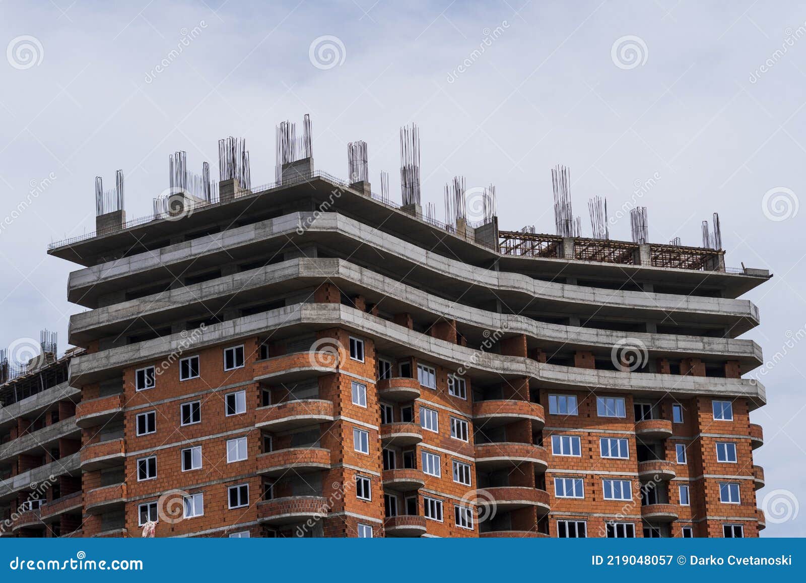 Construction of a Building with Many Living Quarters. Stock Image ...