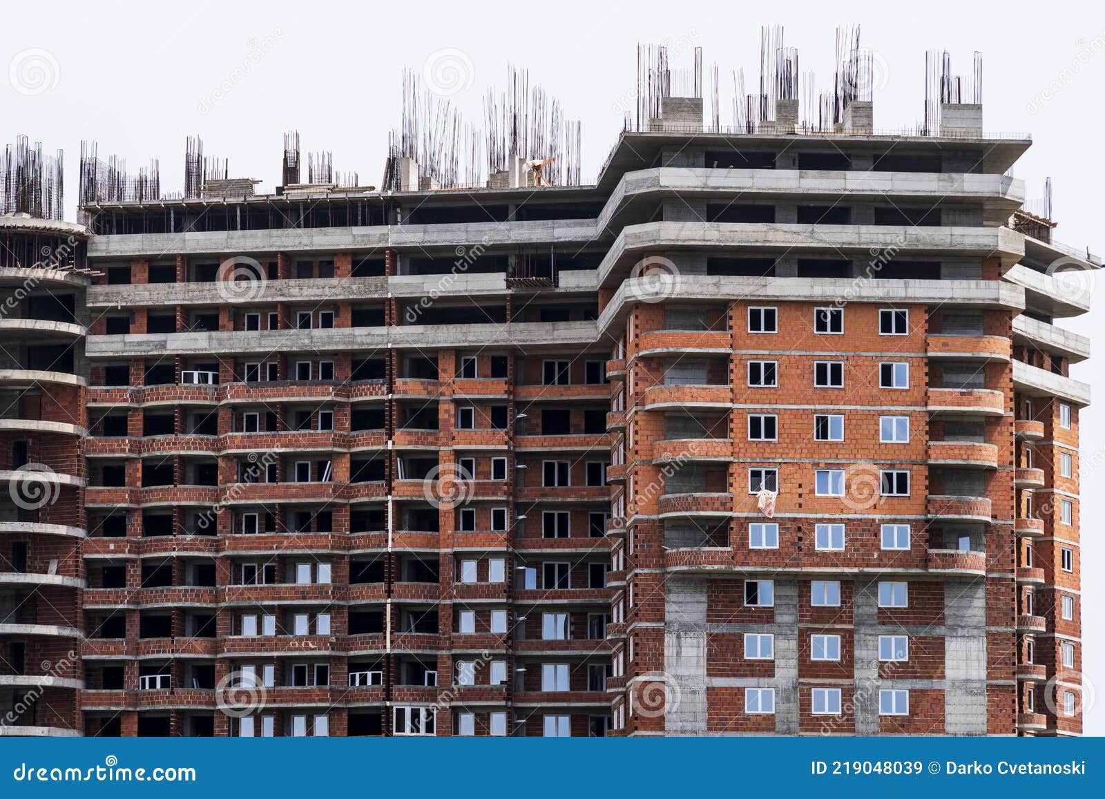 Construction of a Building with Many Living Quarters. Stock Image ...