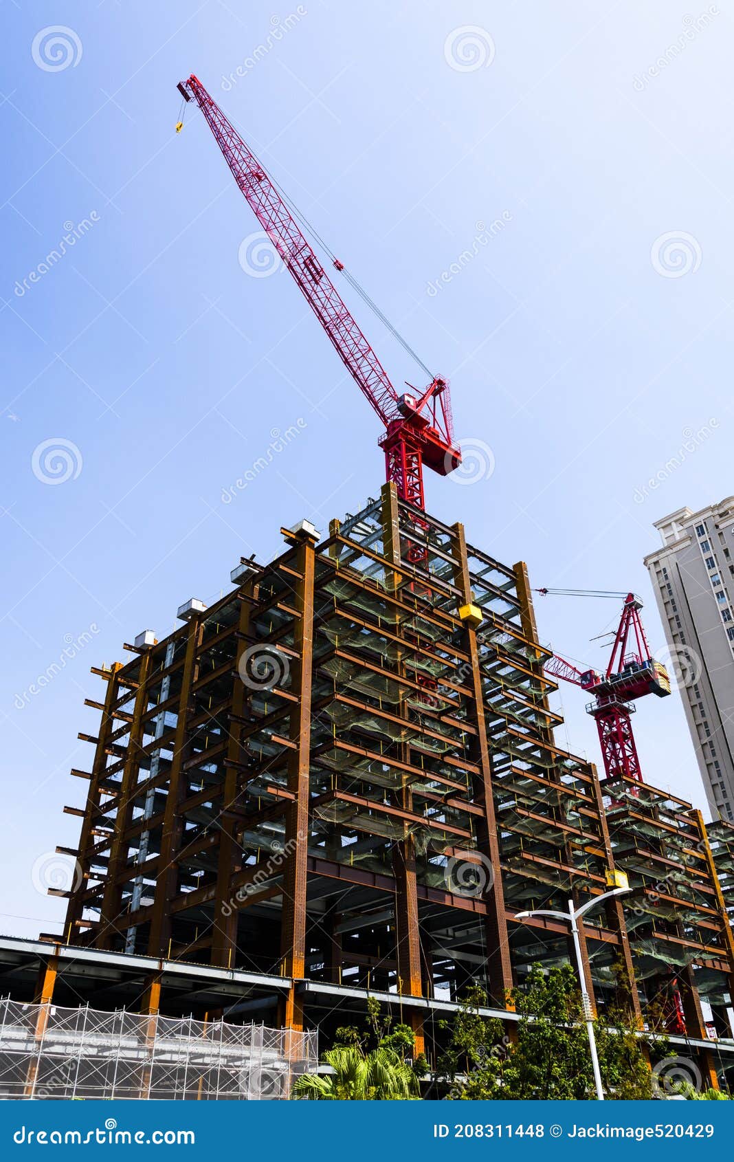 Building Construction Site with Cranes in Taiwan Stock Photo - Image of ...