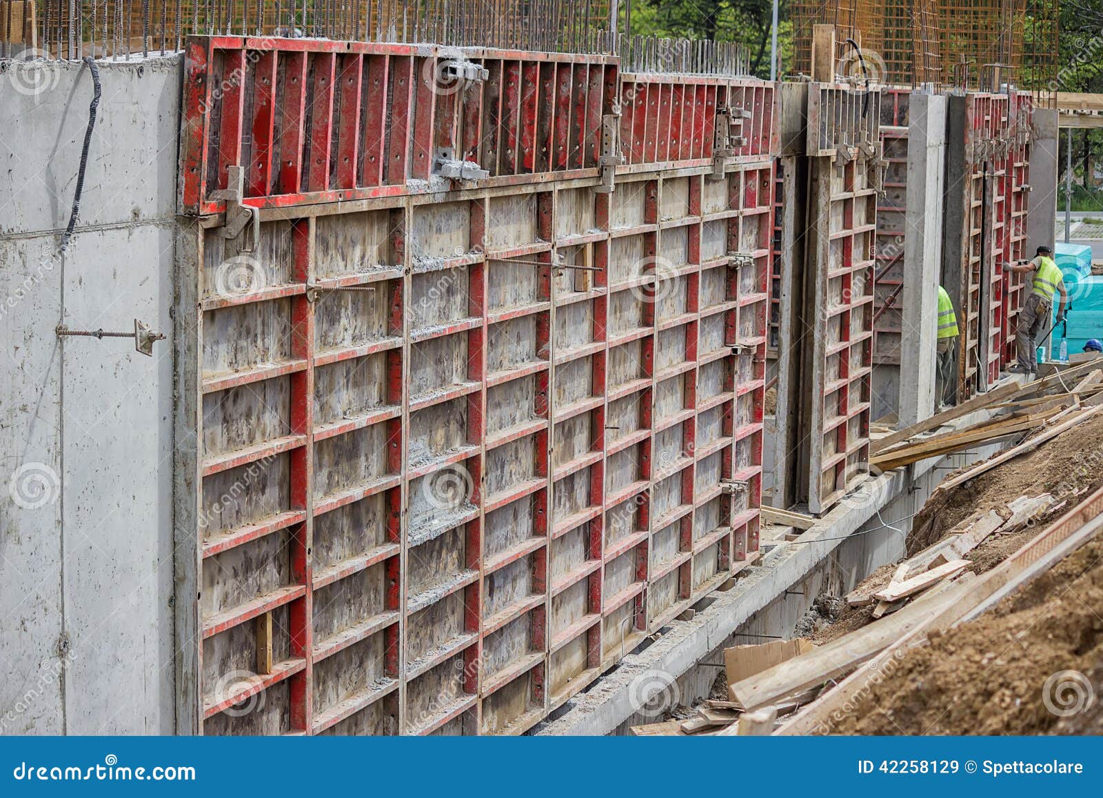 Building Construction Site with Formwork Elements Stock Image - Image ...