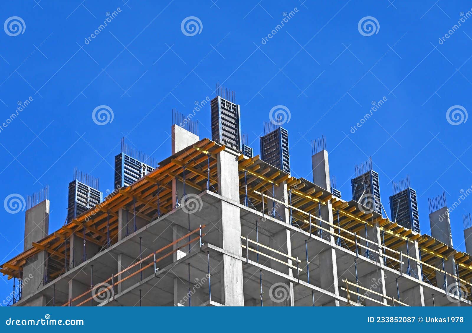 Formwork on Construction Site Stock Image - Image of cement ...