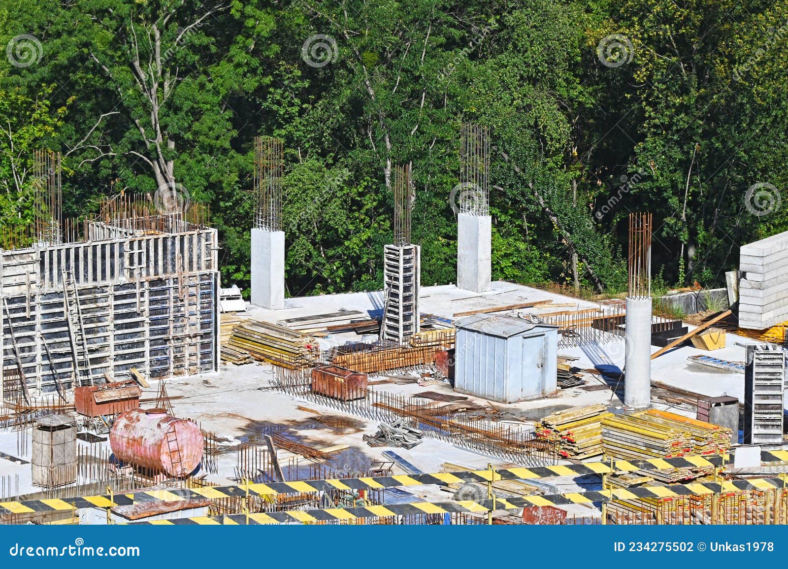Formwork on Construction Site Stock Photo - Image of carcass ...