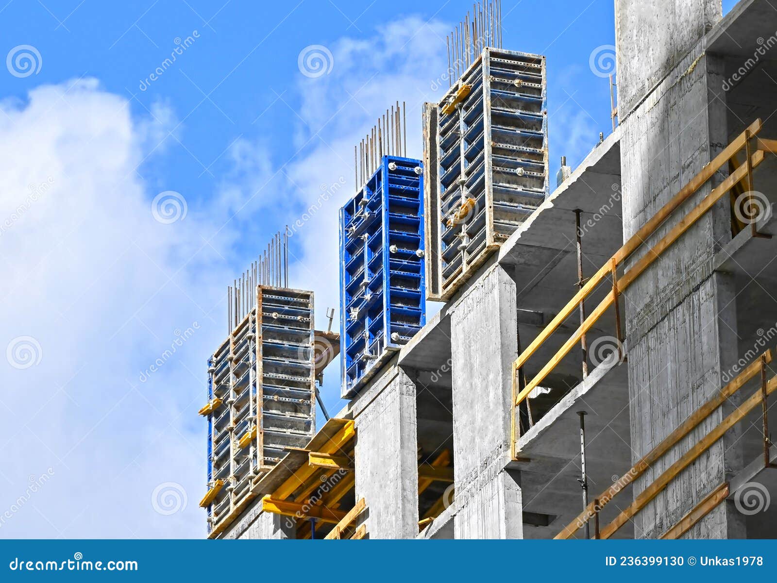 Formwork on Construction Site Stock Photo - Image of highrise, district ...