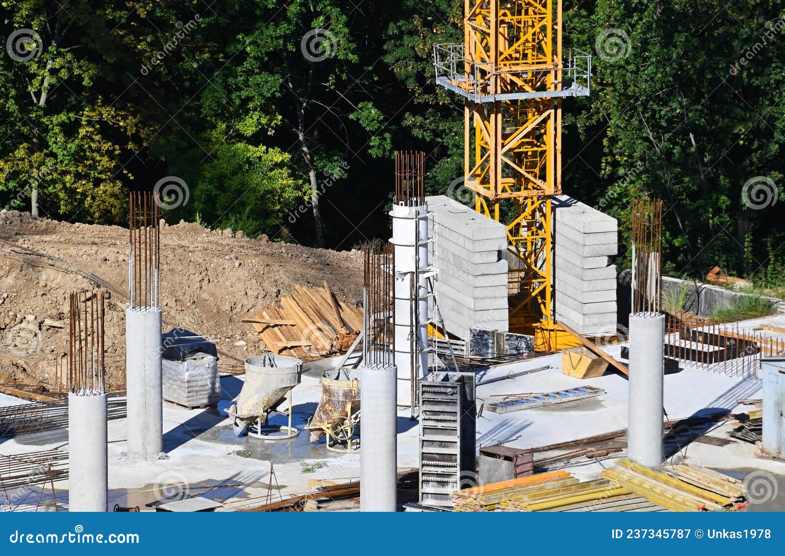 Formwork on Construction Site Stock Image - Image of housing ...