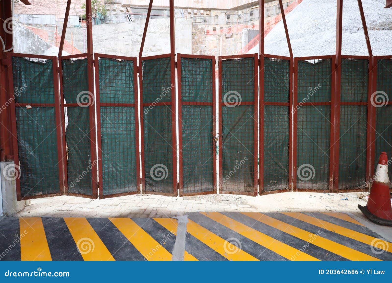 The Building Construction Site Gate at Hong Kong 27 Nov 2020 Stock ...