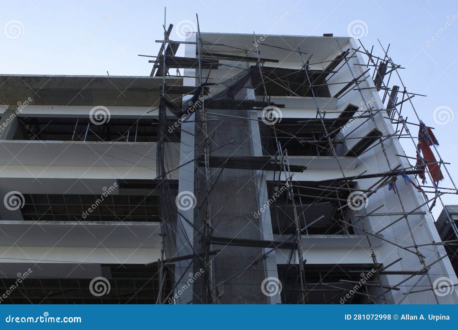 Building Construction Site on the Layer Level Concrete Process on ...
