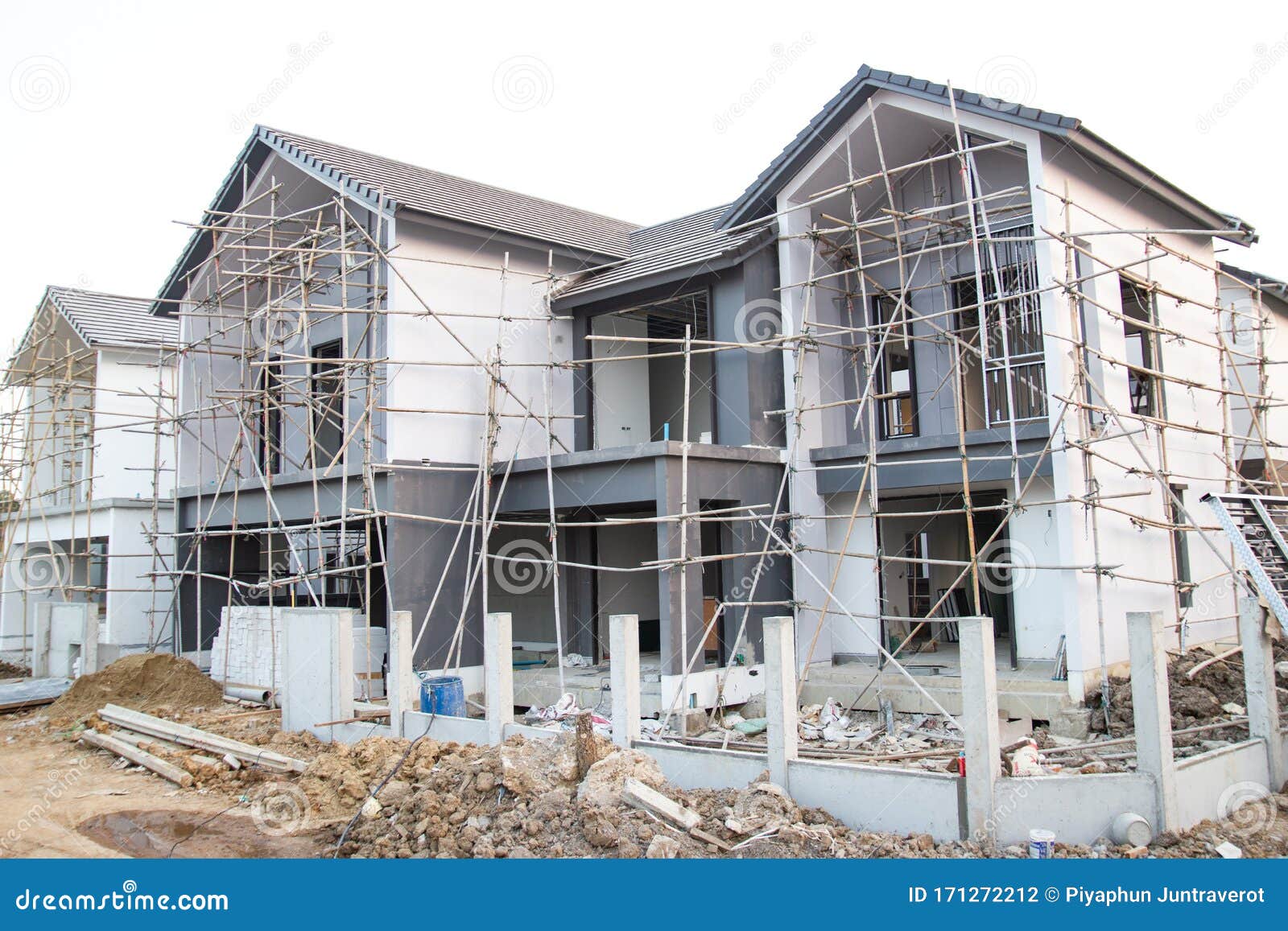 Building and Construction Site of New Home for Housing Stock Photo ...