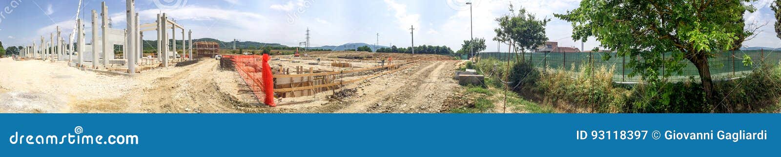 Building Construction Site, Panoramic View Editorial Photography ...