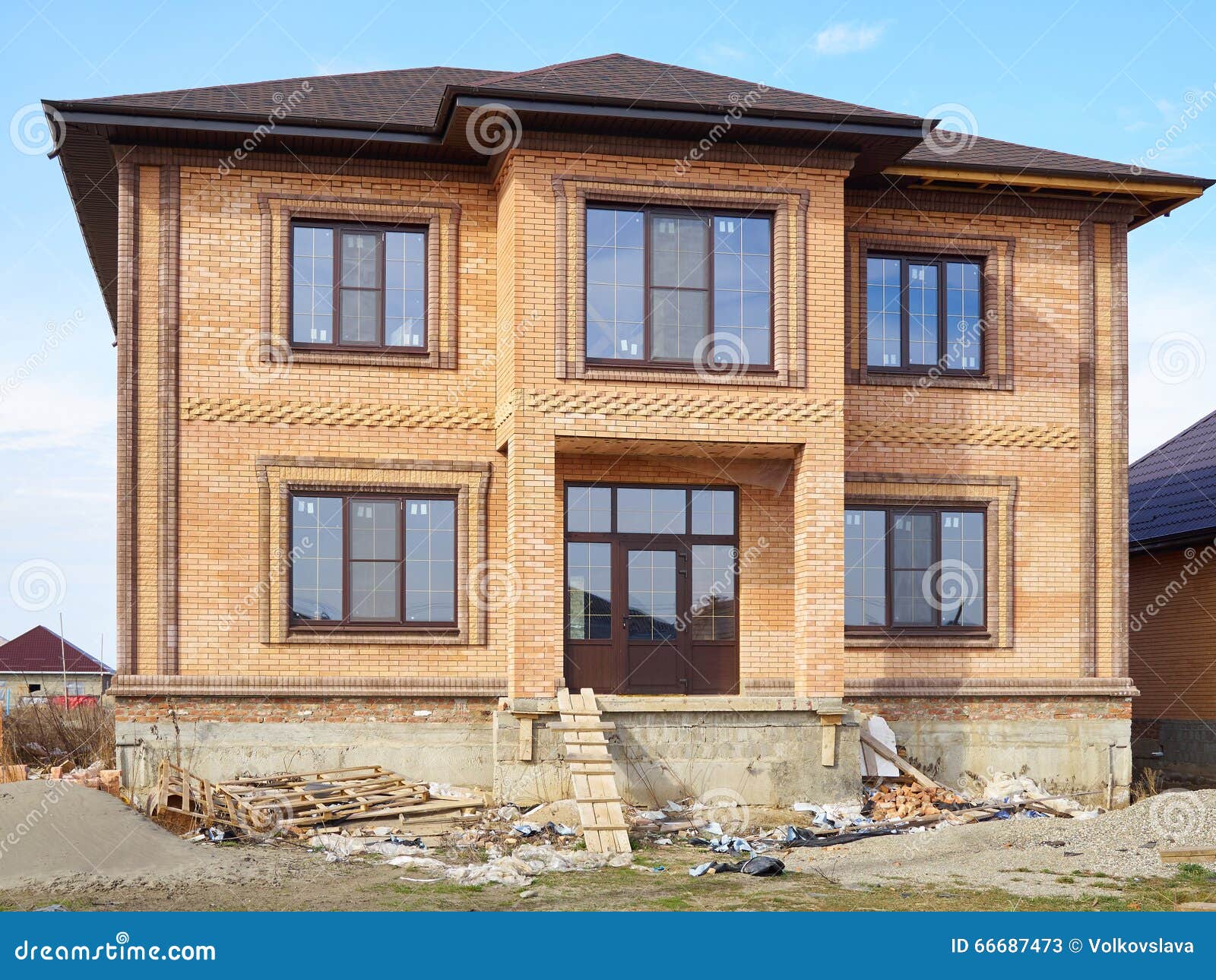 Building & Construction Site in Progress To New House. Stock Image ...