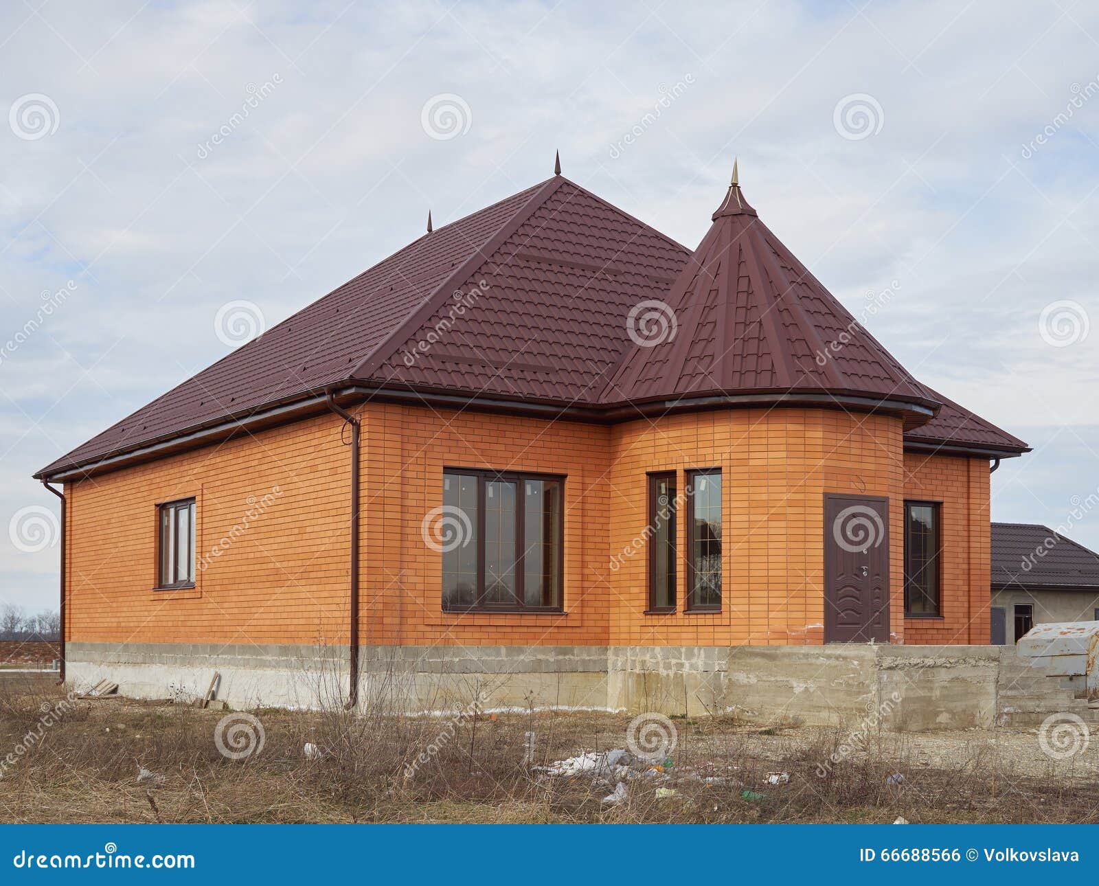 Building & Construction Site in Progress To New House. Stock Photo ...