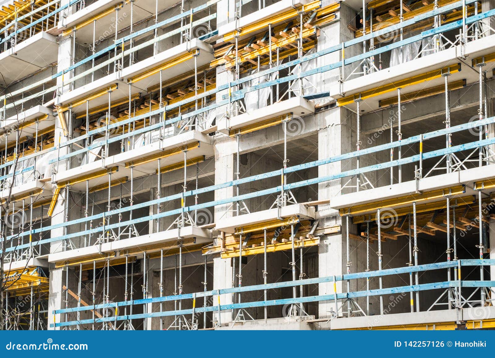 Building Construction Site , Scaffold on House Facade Stock Photo ...