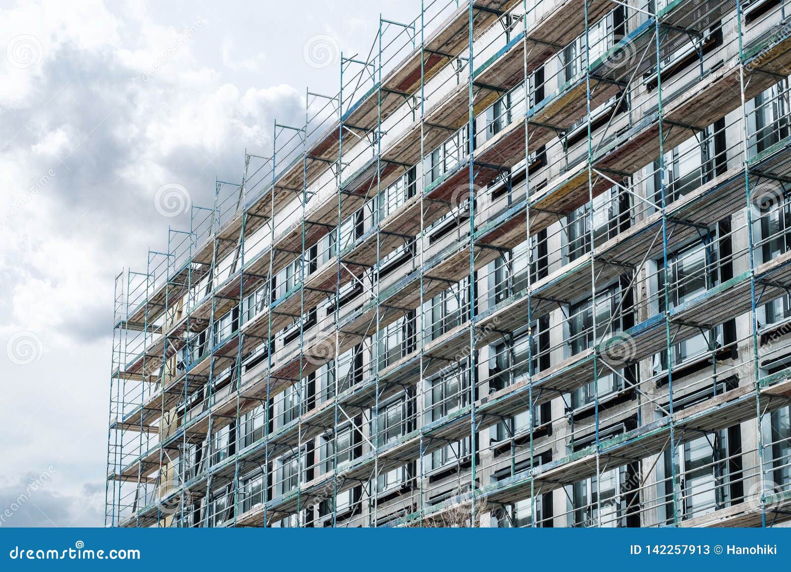 Building Construction Site , Scaffold on House Facade Stock Image ...