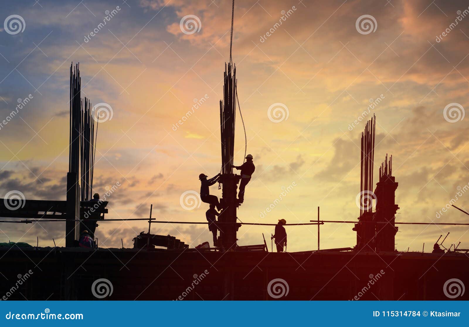 Building Construction On The Background Of Light Cloudy Sky Stock ...