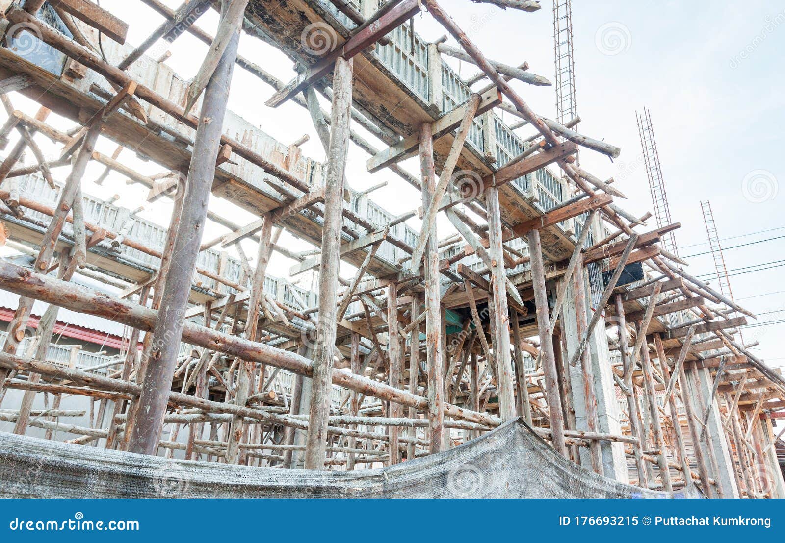 Building Construction Site, Steps for Pouring Cement To Make the ...
