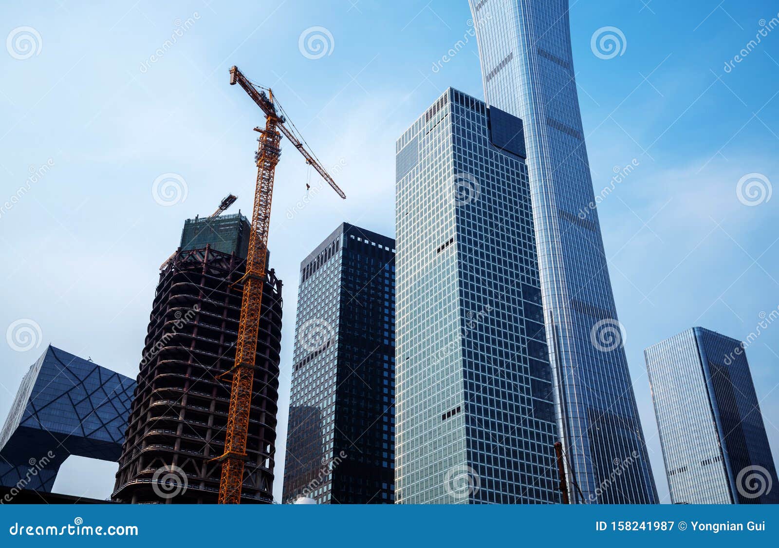 Skyscraper Construction Site Stock Image - Image of skyscraper, economy ...