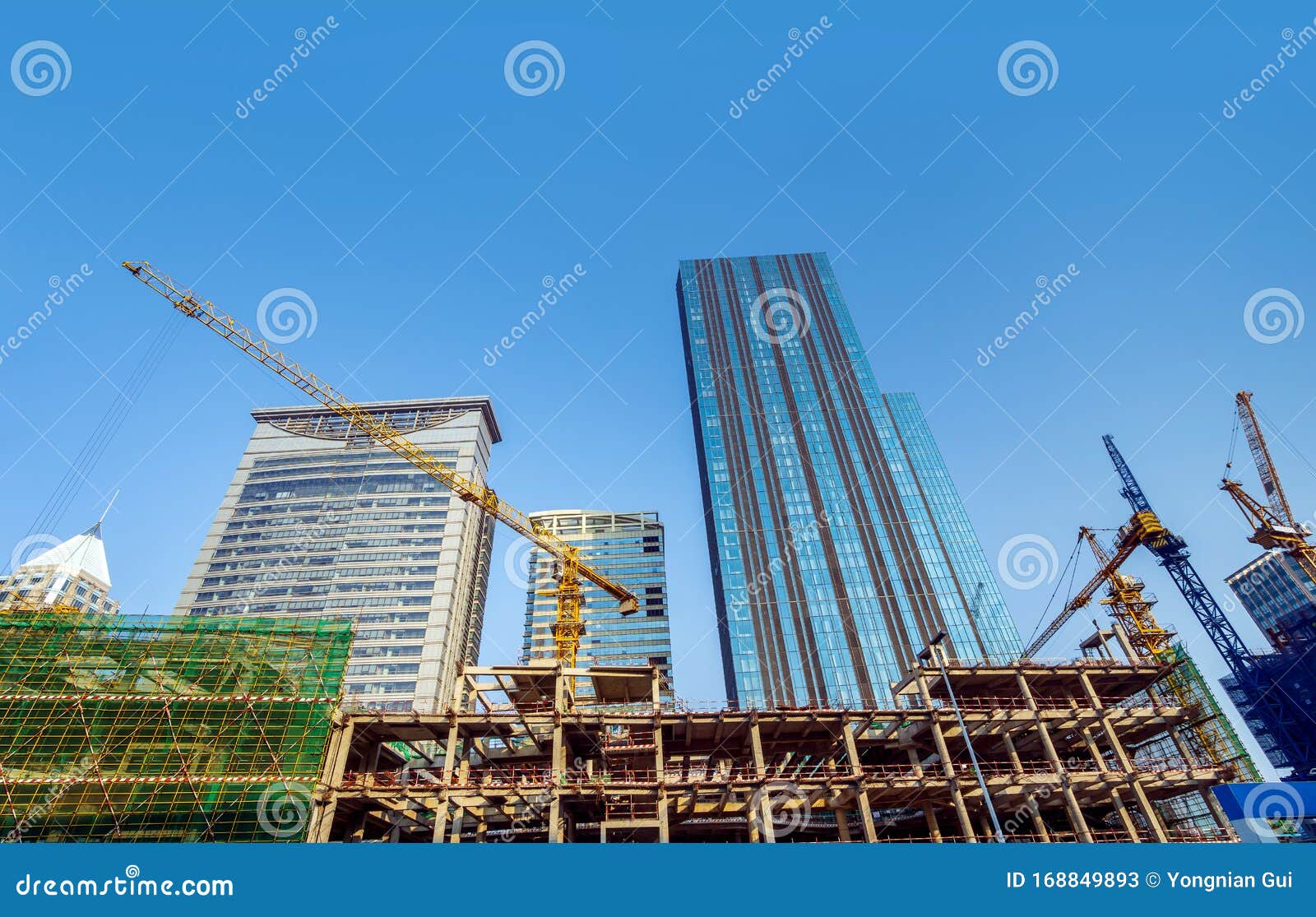 Skyscraper Construction Site Stock Image - Image of growth, business ...