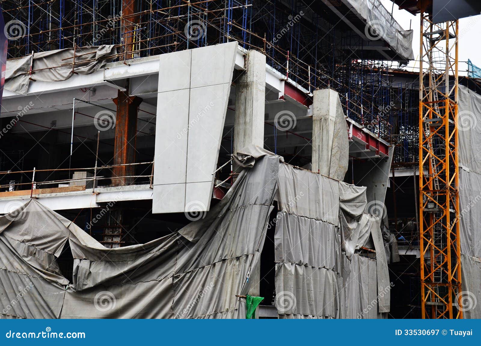 Building And Assembling Construction Wind Turbines Farm By A Crane ...