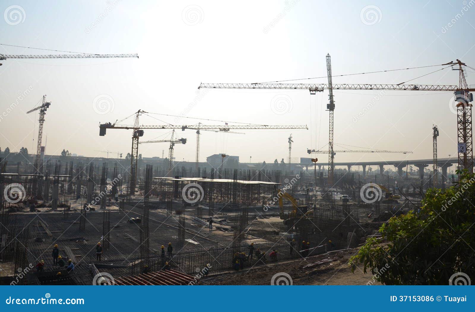 Building Construction Site at Thailand Stock Photo - Image of exterior ...