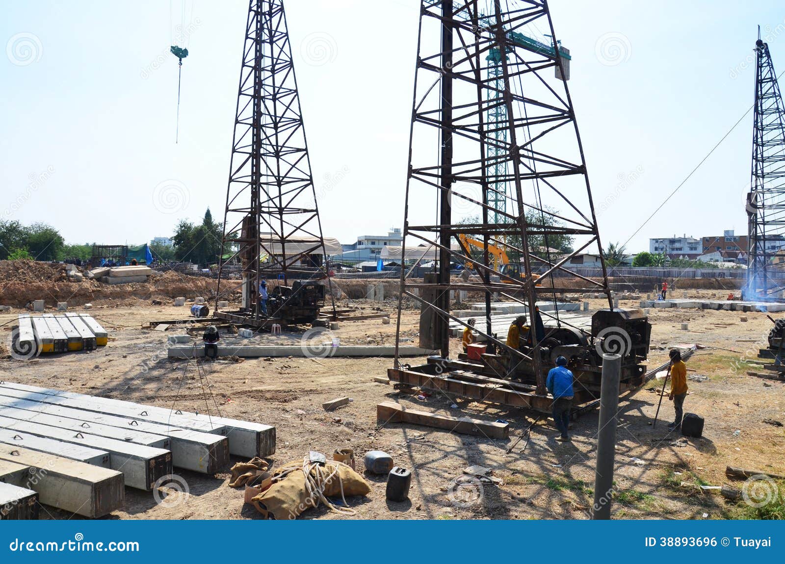 Building Construction Site at Thailand Stock Photo - Image of ...
