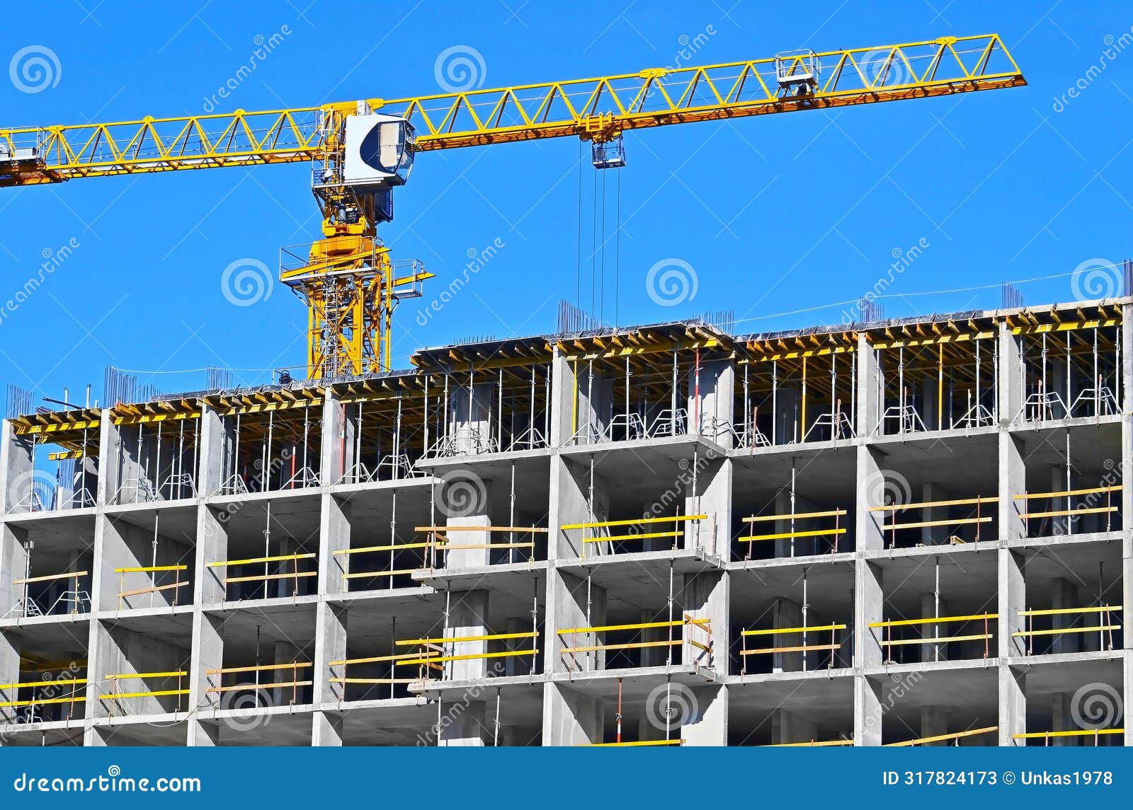 Building Construction Site Work and Sky Stock Image - Image of ...