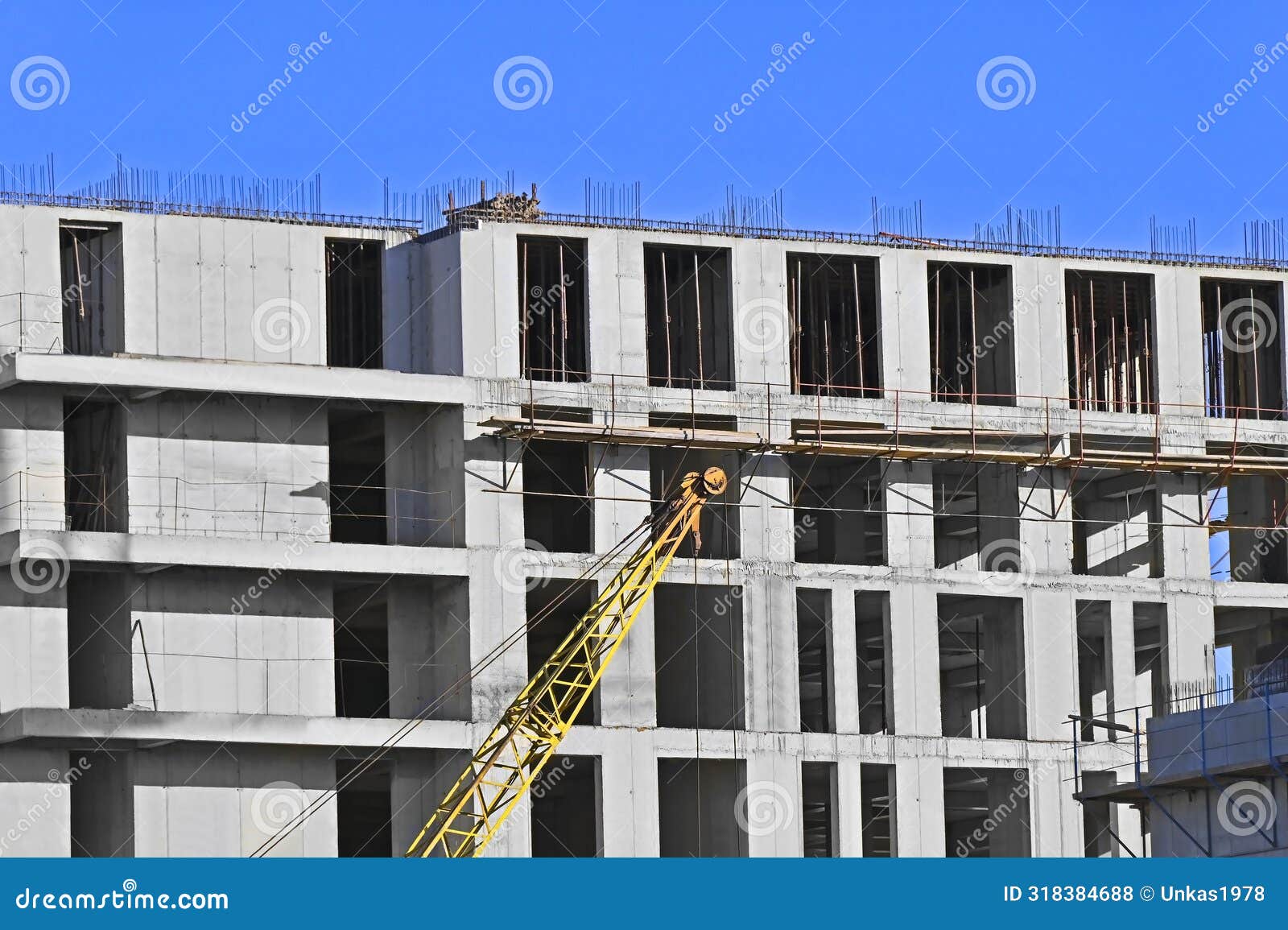 Building Construction Site Work and Sky Stock Photo - Image of estate ...
