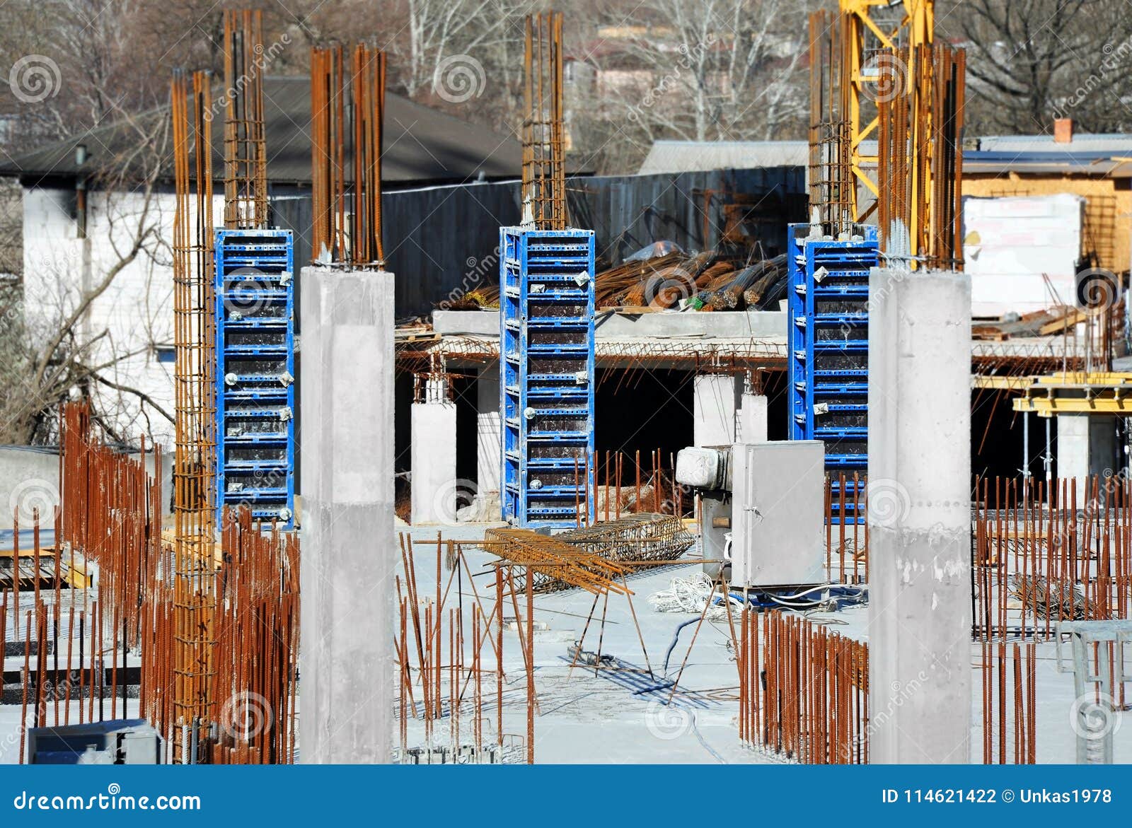 Construction site work stock photo. Image of concrete - 114621422