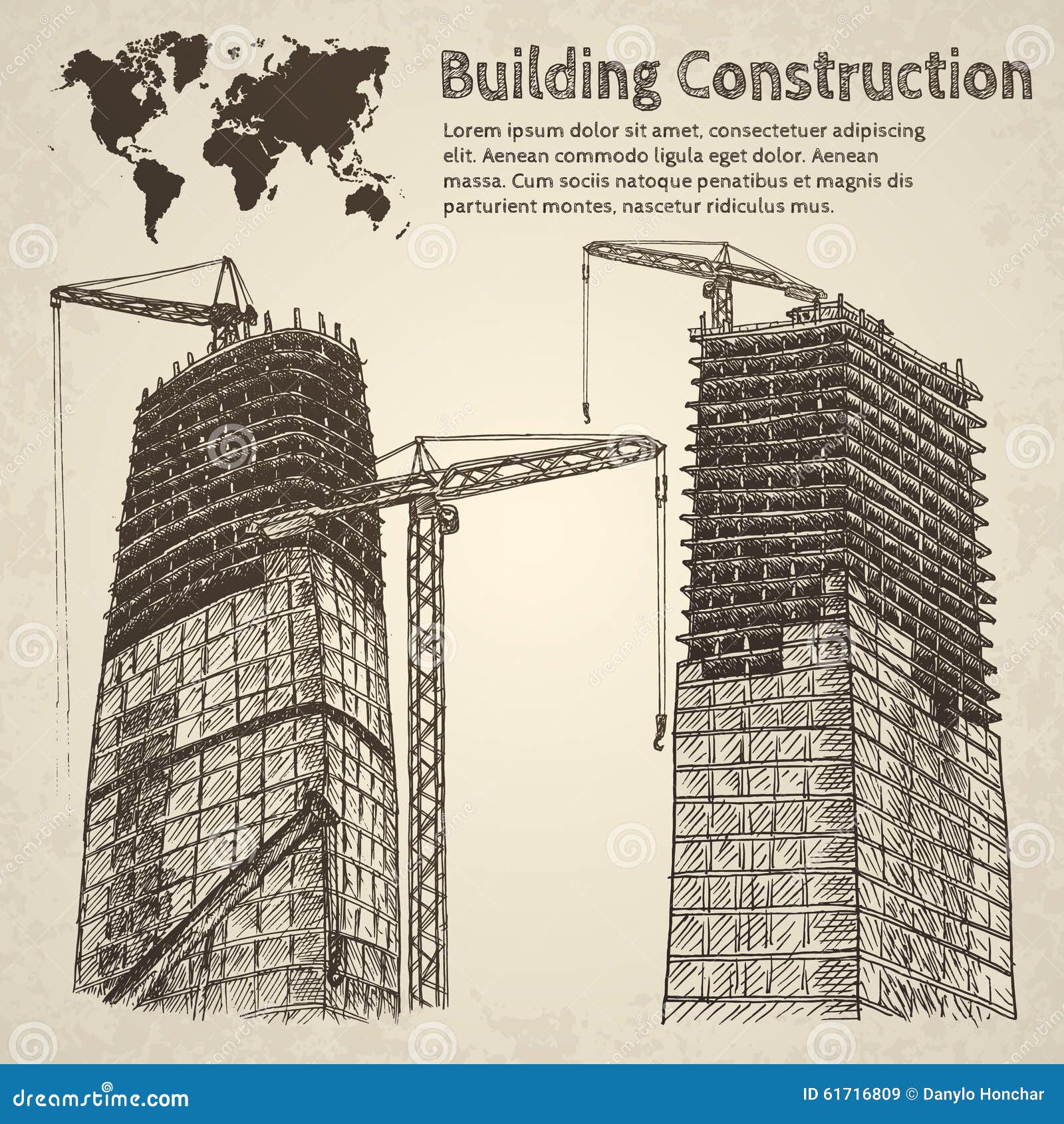 Building Construction Sketch. Stock Vector - Illustration of ...