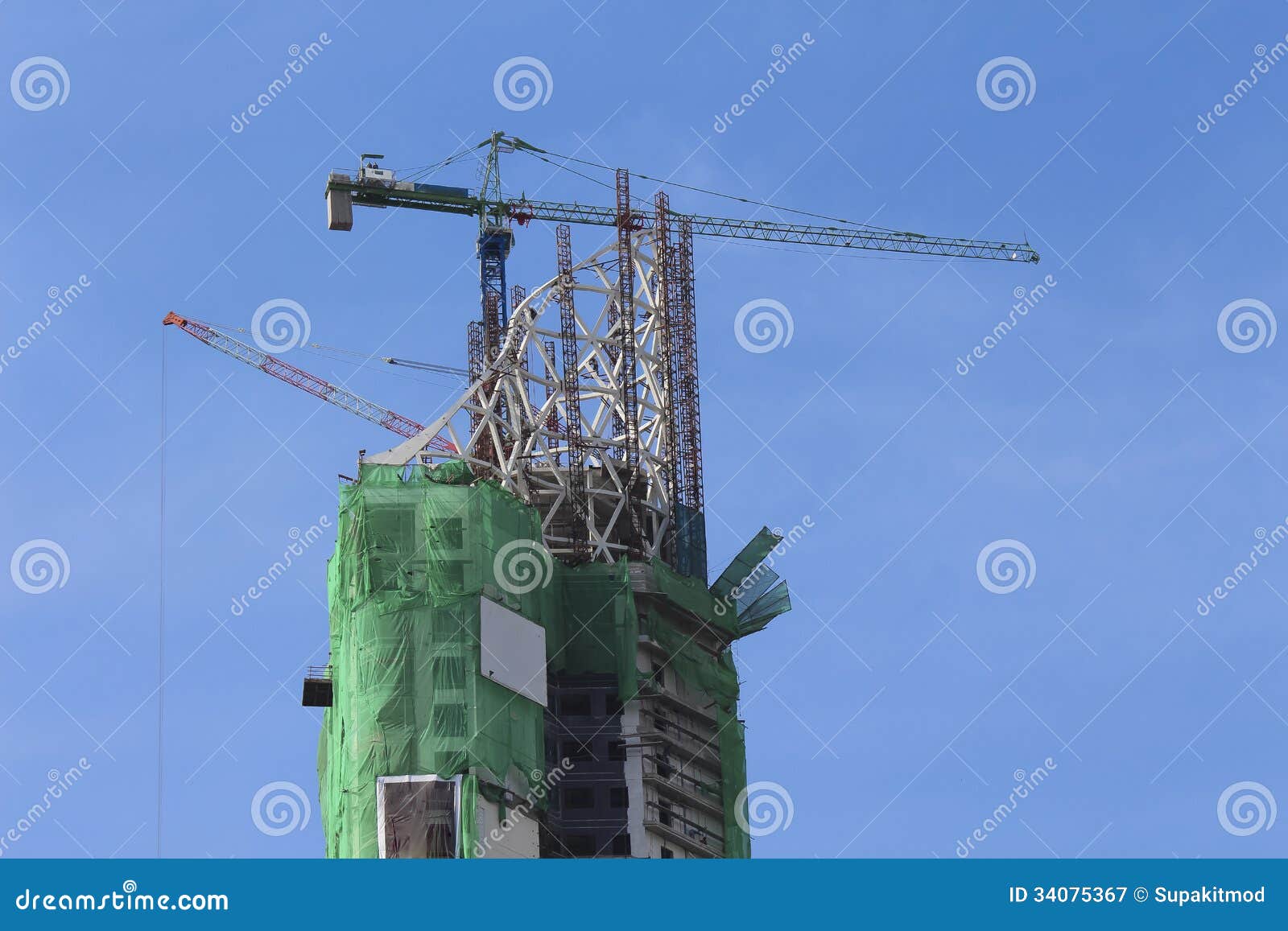 Building Construction with Sky Stock Image - Image of high, technology ...