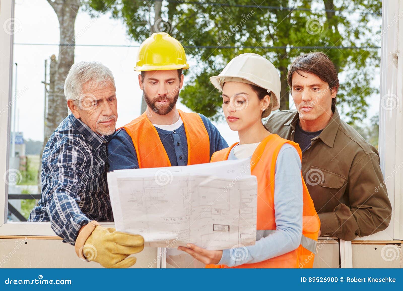 Building Construction Team Planning Stock Photo - Image of construction ...