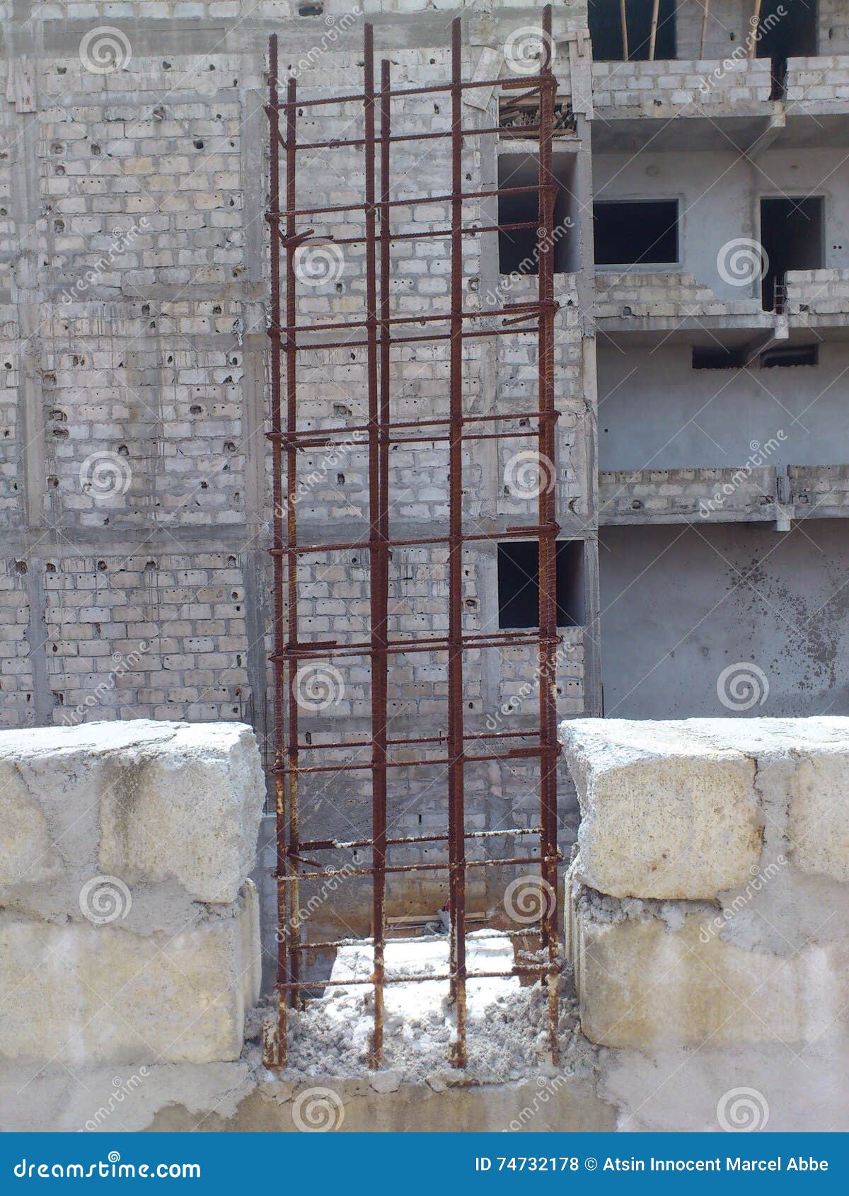 BUILDING CONSTRUCTION stock photo. Image of pieces, three - 74732178