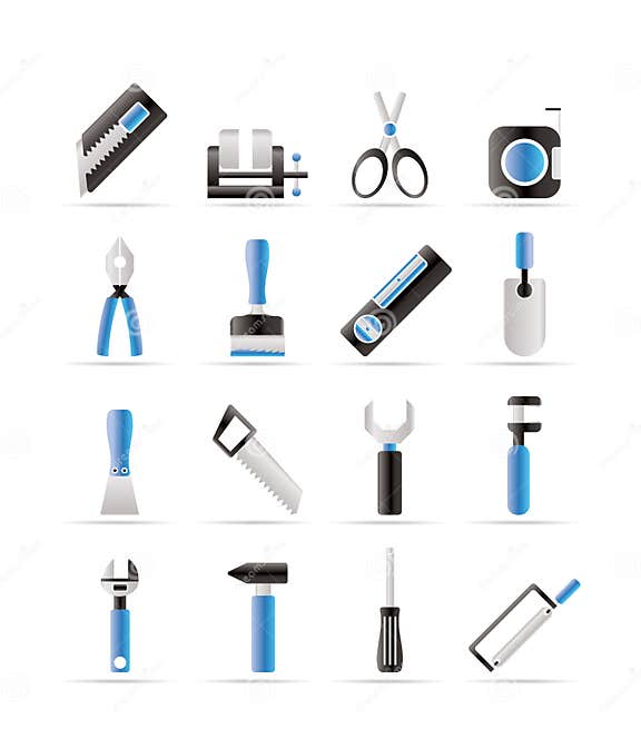 Building and Construction Tools Icons Stock Vector - Illustration of ...