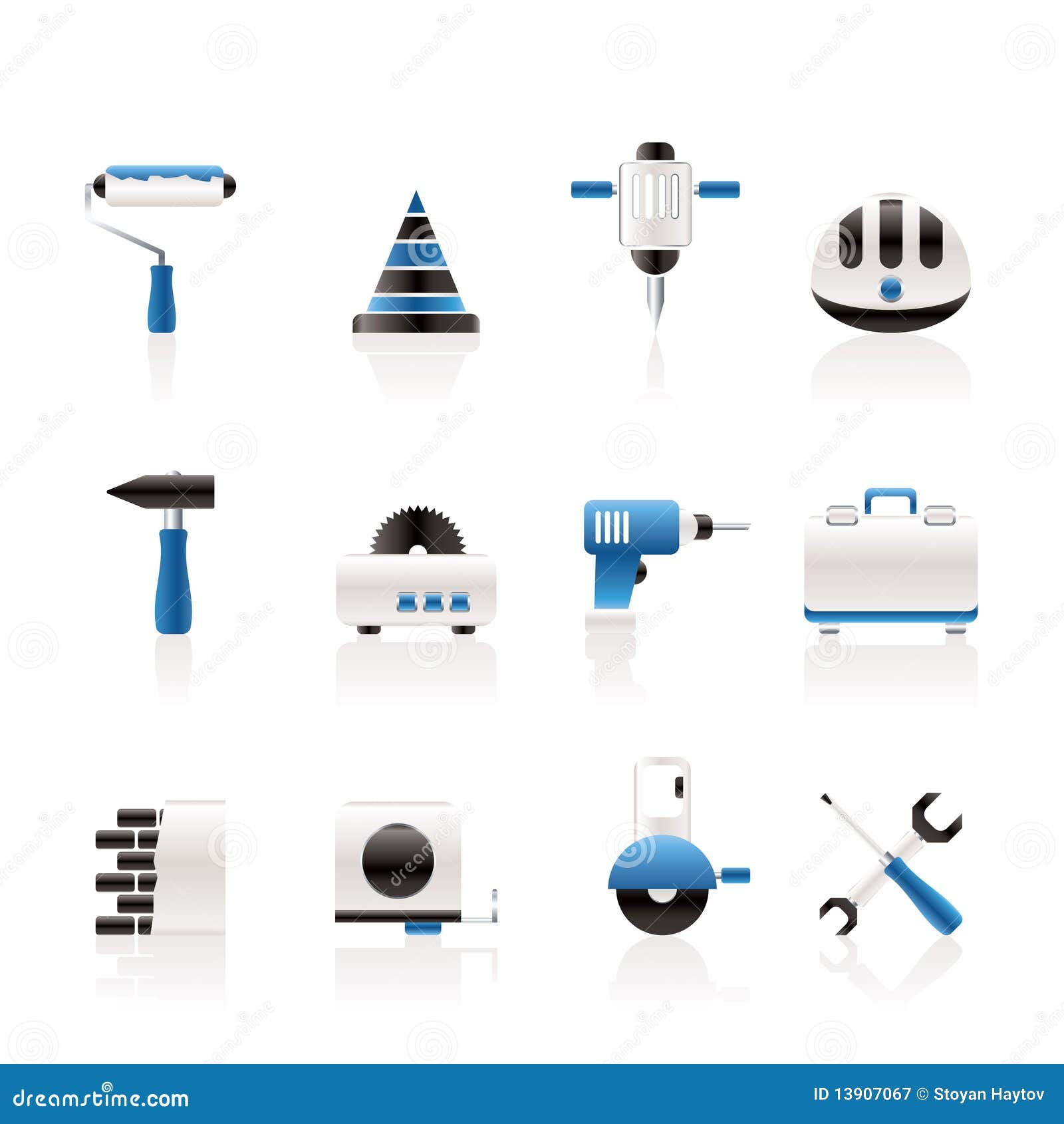 Building and Construction Tools Icons Stock Vector - Illustration of ...