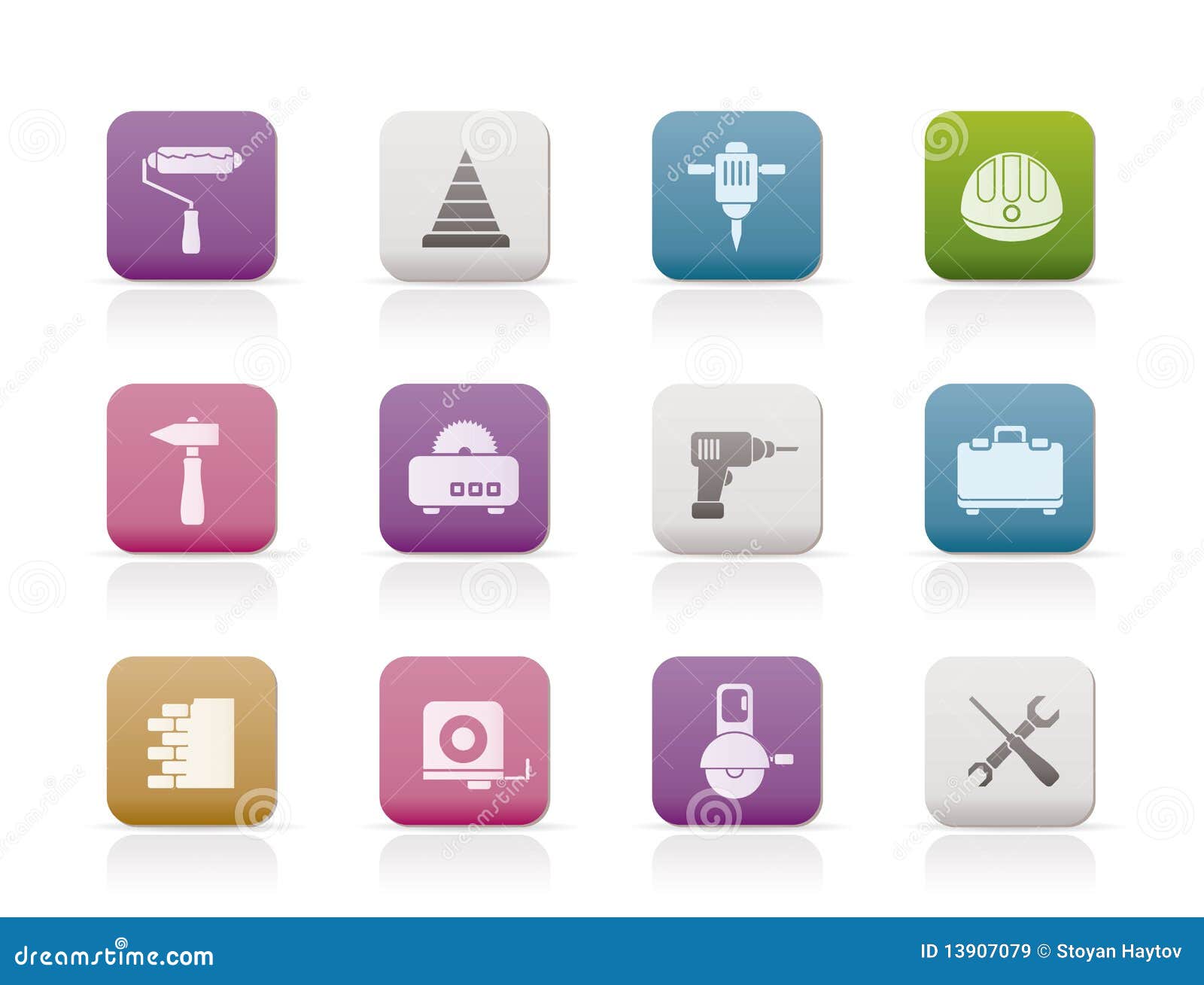 Building and Construction Tools Icons Stock Vector - Illustration of ...