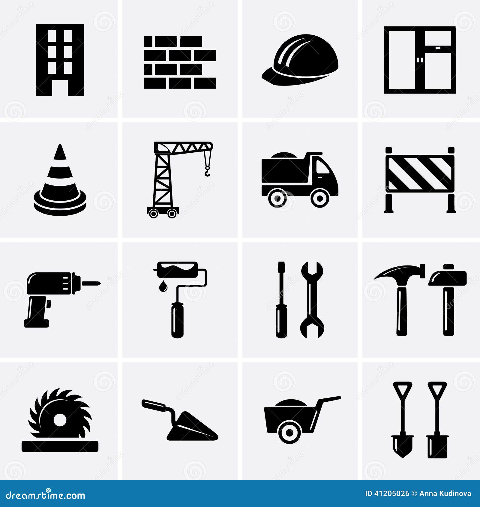 Building, Construction and Tools Icons Stock Vector - Illustration of ...